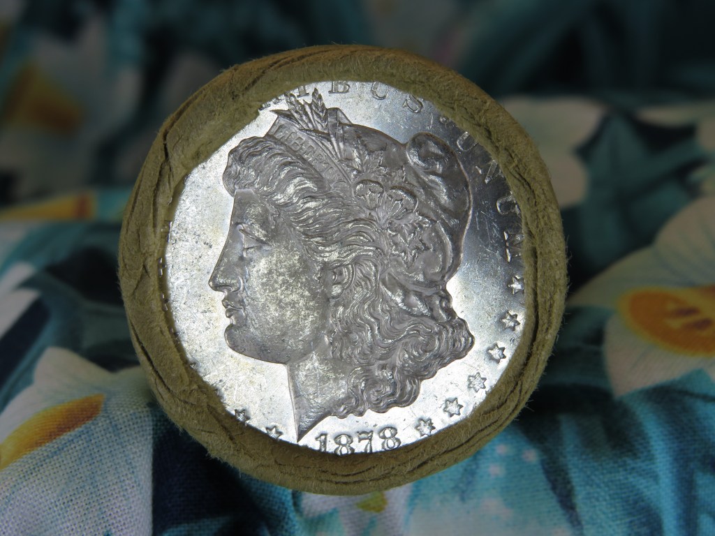 20 Silver Morgan Dollars 7 OVER 8 TAIL FEATHER END / PL 1878 END ROLL ...