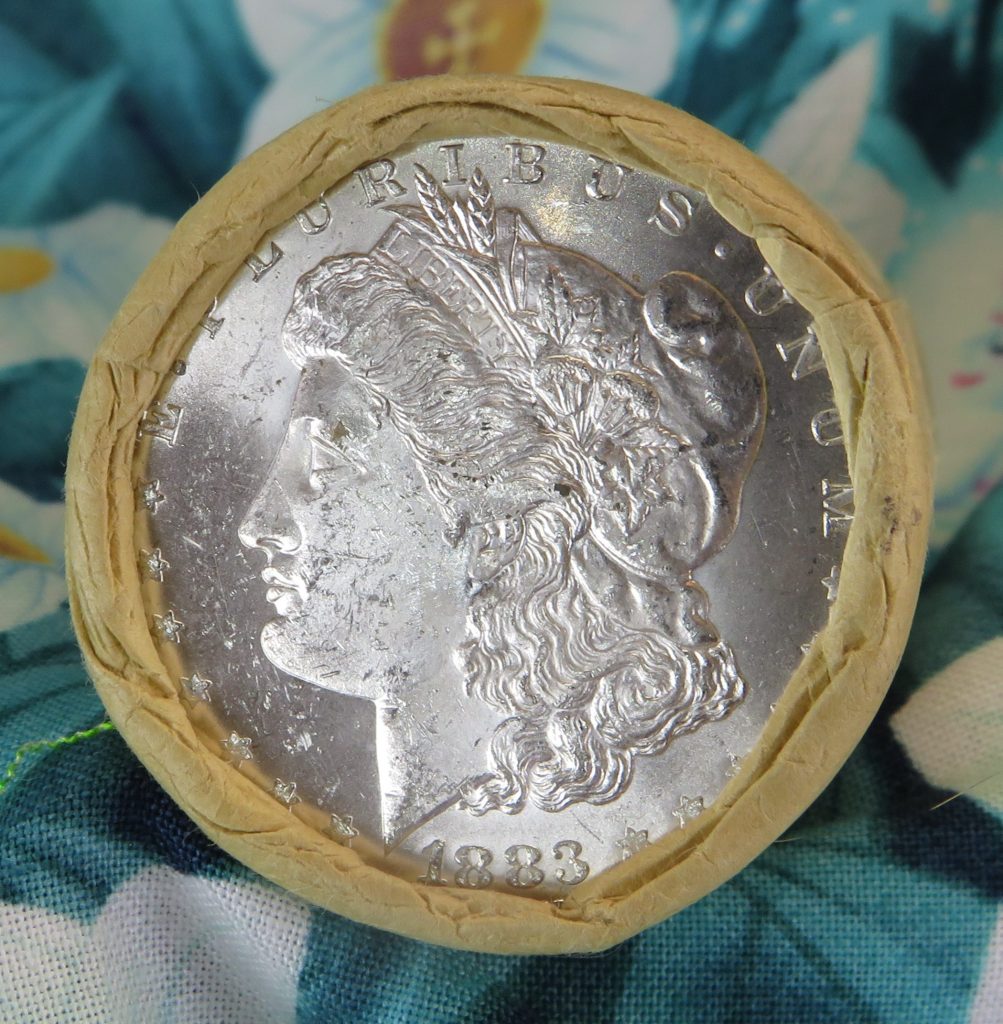 20 UNCIRCULATED BU Silver Morgan Dollars ROLL 1883 END / O END BESTEVER ...
