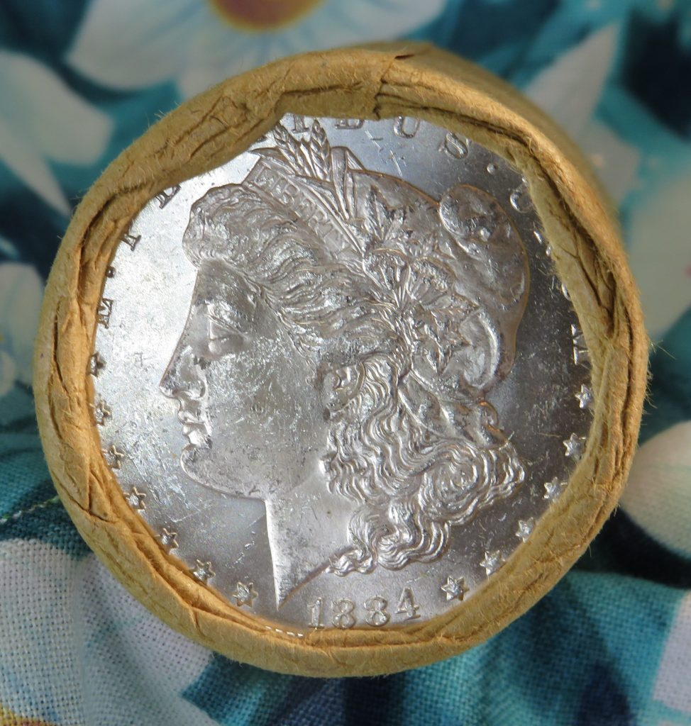 20 UNCIRCULATED BU Silver Morgan Dollars ROLL FROSTY 1884 END / CC END ...